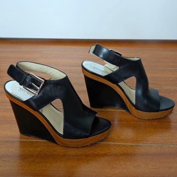 MICHAEL Michael Kors | Shoes | Michael Kors Platform Wedge Heel Black ...